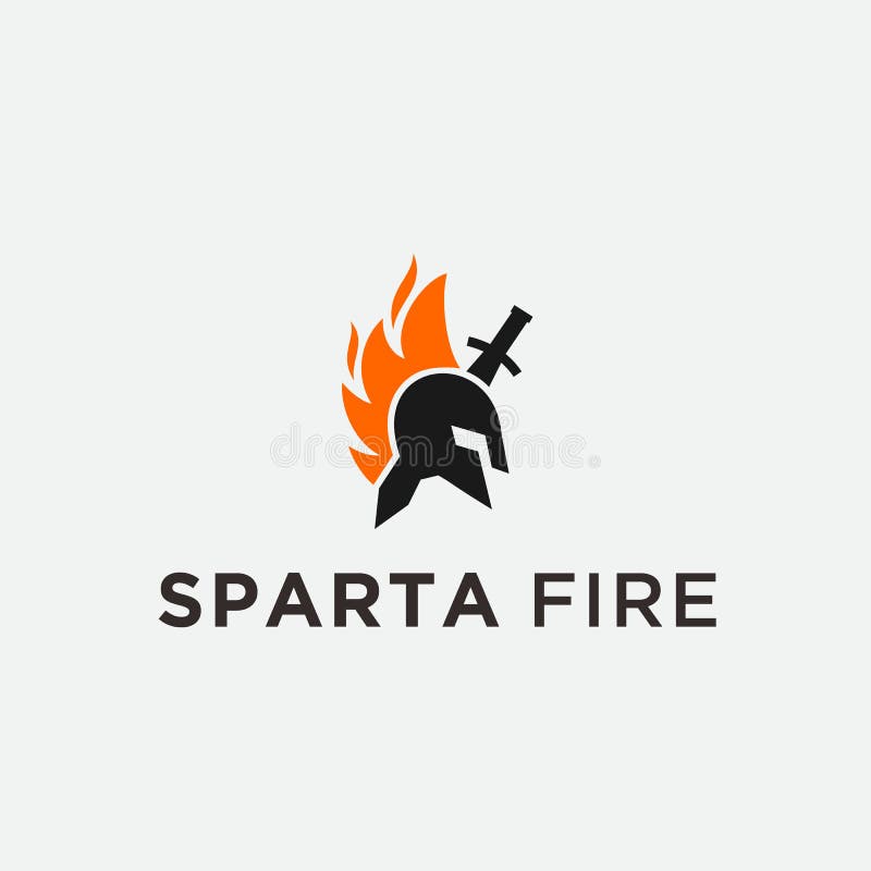 Spartan Sword Logo or Fire Icon Stock Vector - Illustration of clothing ...