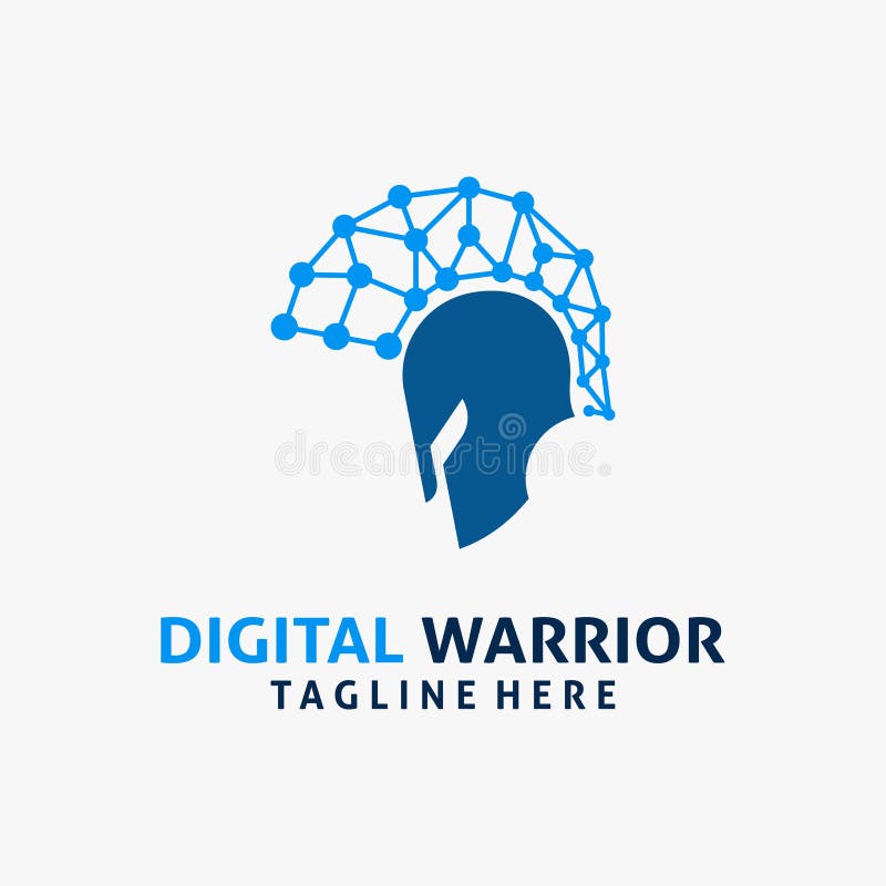 Digital Warrior Logo Design Stock Vector - Illustration of fighter ...