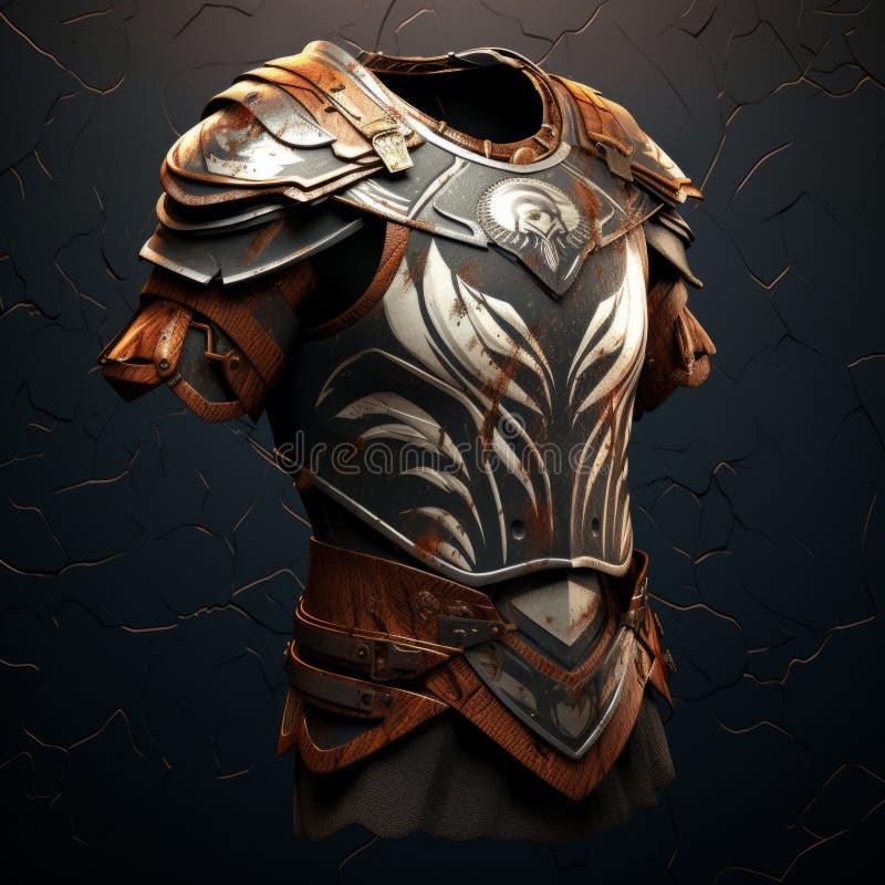 Spartan-themed Blouse Design: Dark White and Dark Orange Armor Stock ...