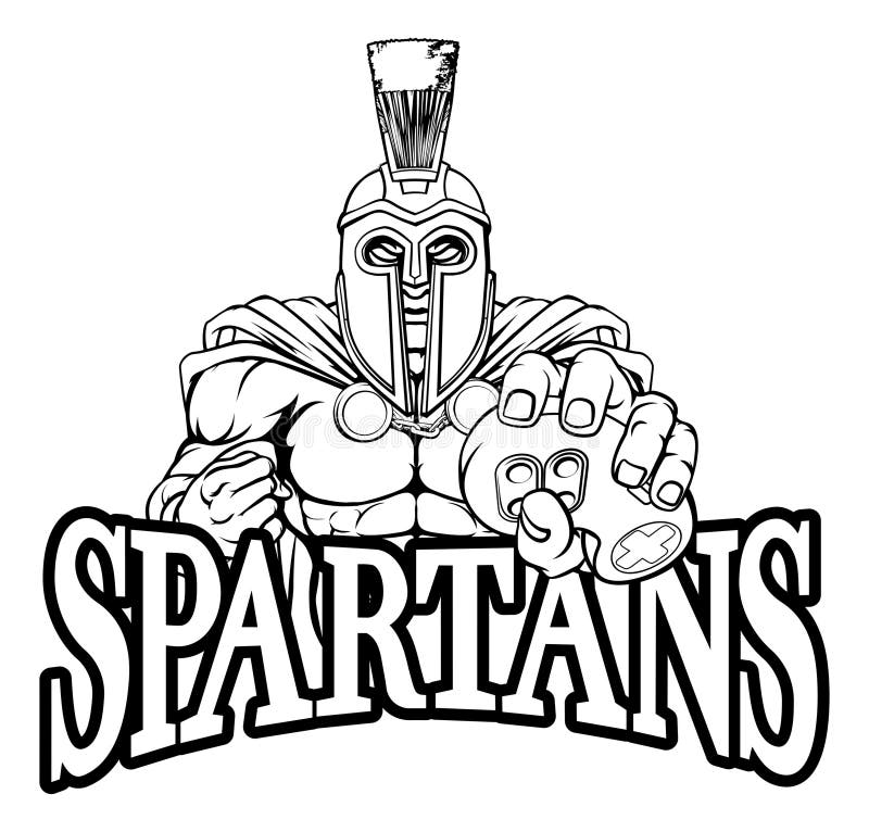 Spartan Trojan Gamer Gladiator Controller Mascot Stock Vector ...