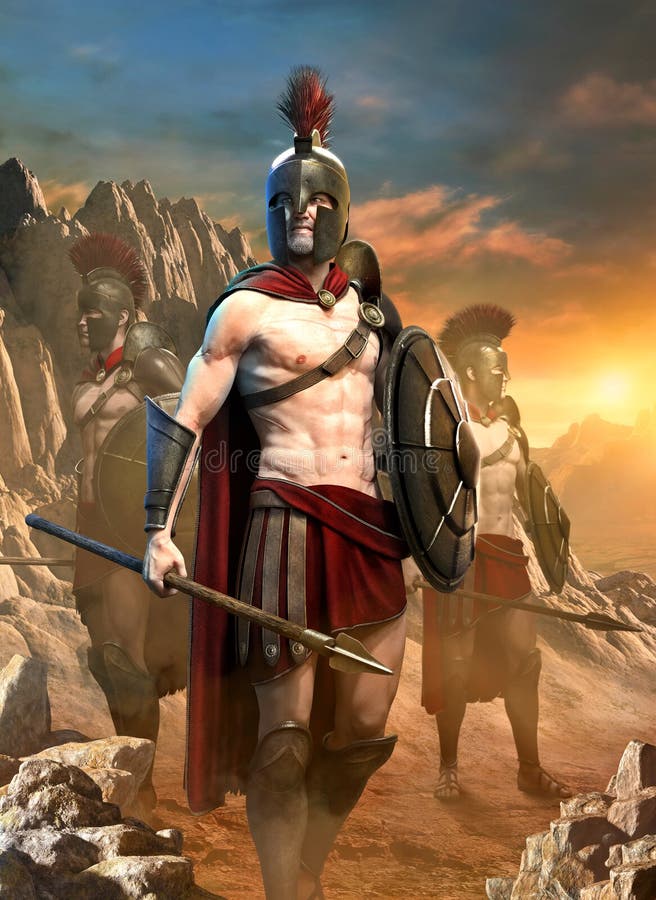 Spartanischer Krieger stock abbildung. Illustration von historisch ...