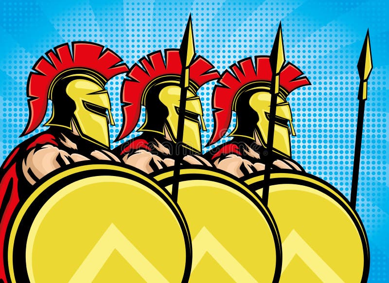 Spartans Mit Schildern Und Stangen Vektor Abbildung - Illustration von ...