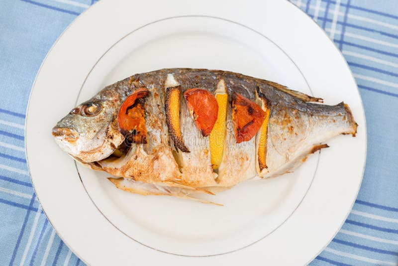 Sparus aurata baked stock image. Image of plate, cuisine - 83899965