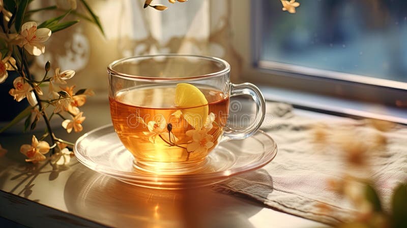 Spashei: Fragrant Tea in a Glass Cup, Ready To Give Peace during Rest ...