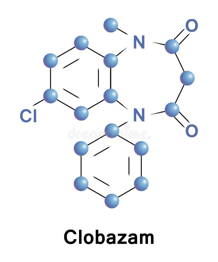 Spasmolytikum Clobazam Benzodiazepin Vektor Abbildung - Illustration ...