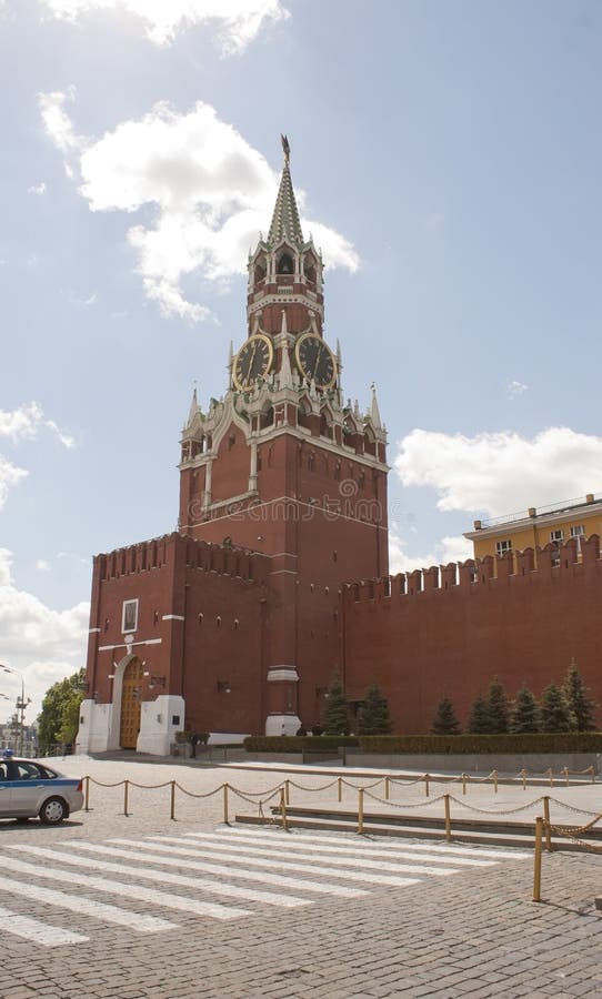 Spasskaya Tower at Red Square Stock Photo - Image of famous, moscow ...