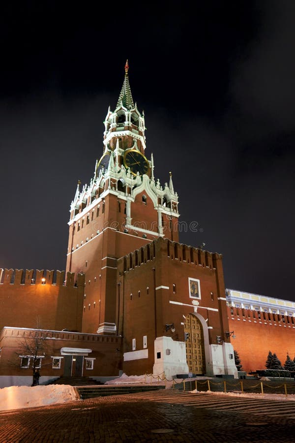 Spasskaya tower stock photo. Image of architectural, evening - 34556520