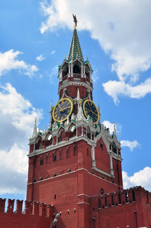 Spasskaya Tower on the Red Square Stock Image - Image of traditional ...