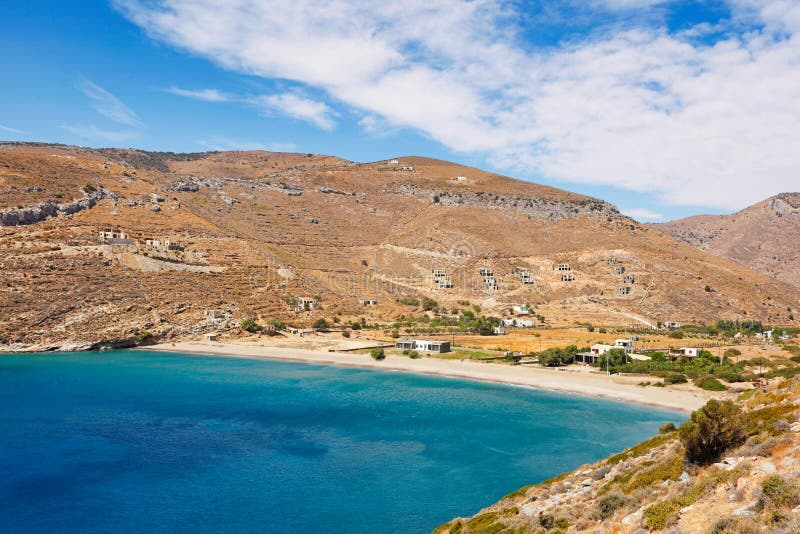Spathi Beach in Kea, Greece Stock Image - Image of seaside, europe ...