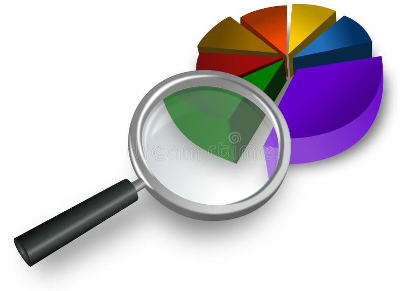 Spatial Circle Graph with Eye Loupe Stock Illustration - Illustration ...