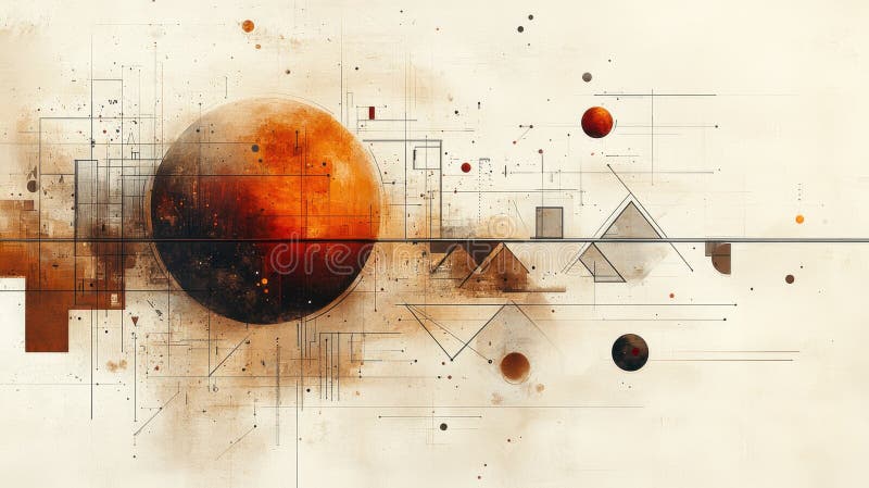 Spatial Geometric Figure on White Background. Geometric Shapes, Lines ...