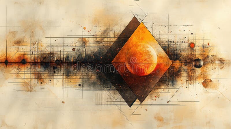 Spatial Geometric Figure on White Background. Geometric Shapes, Lines ...