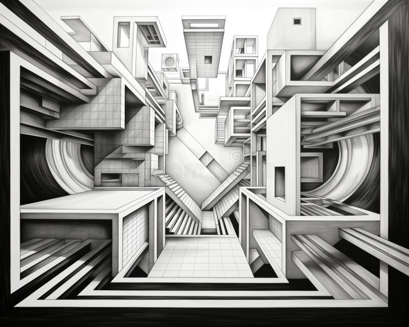 Spatial Illusions of Simplicity Stock Illustration - Illustration of ...