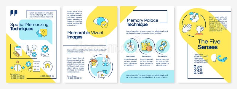 Spatial Memorizing Techniques Blue and Yellow Brochure Template Stock ...