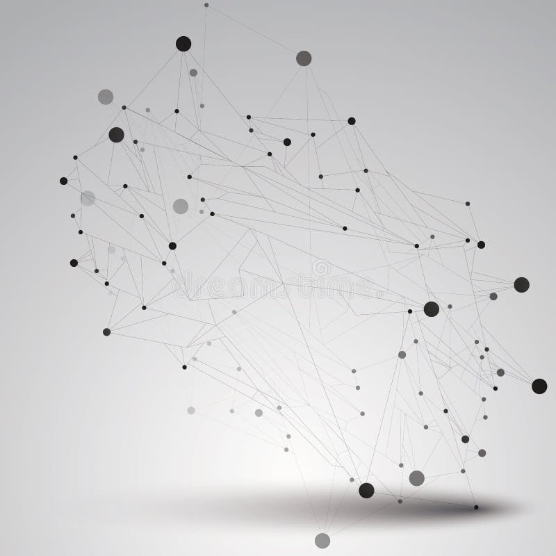 Spatial Vector Monochrome Digital Object, 3d Technology Figure W Stock ...