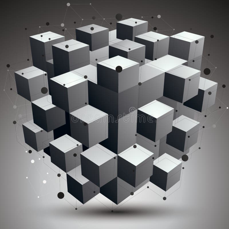 Spatial Vector Black And White Digital Eps8 Object Stock Vector Illustration Of Color