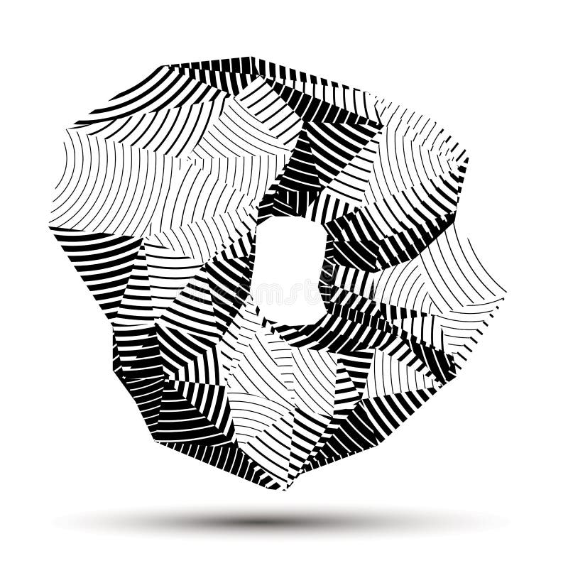 Spatial Vector Monochrome Object Isolated, 3d Technology Figure Stock ...