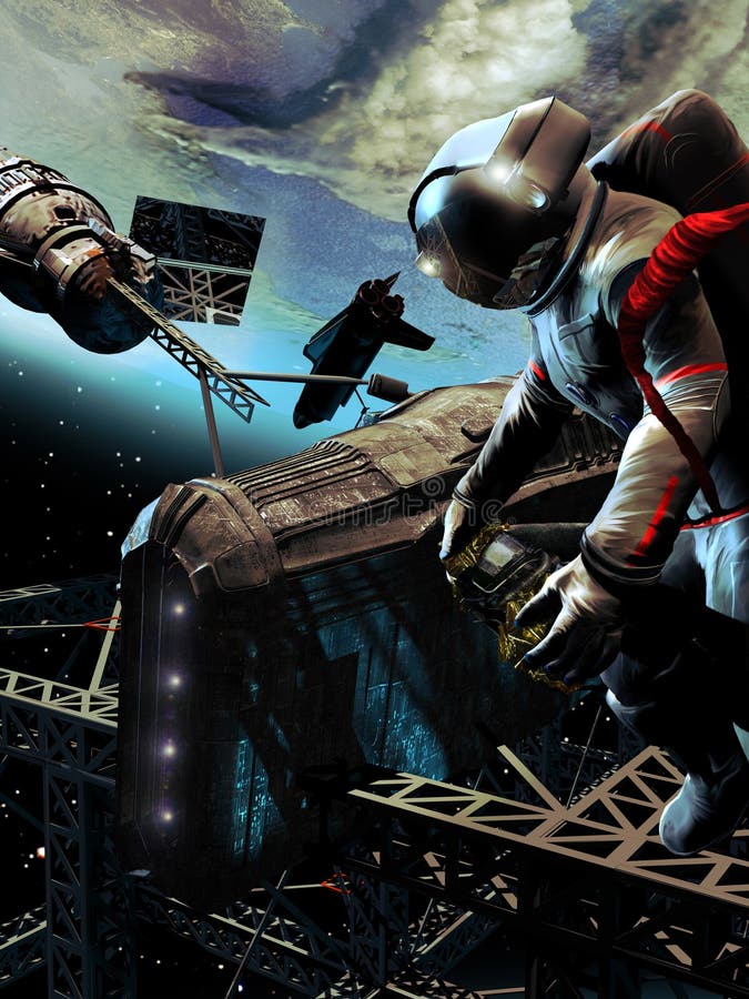 Spatial worker stock illustration. Illustration of astronaut - 37185446