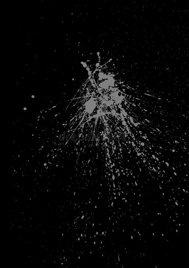 White Paint Splatter on Black Background Stock Illustration ...