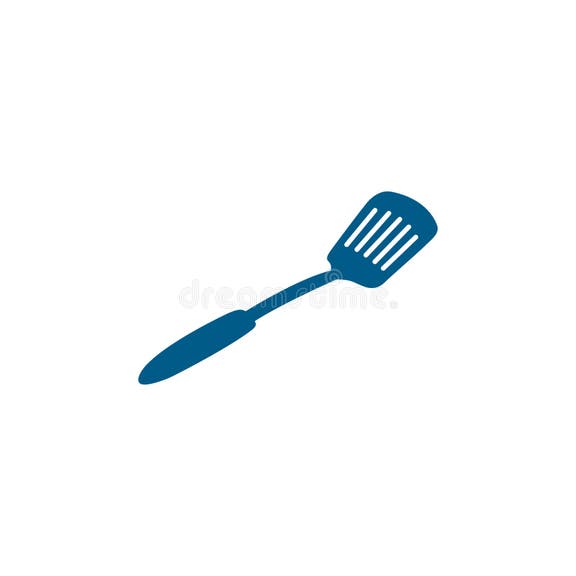 Spatula Blue Icon on White Background. Blue Flat Style Vector ...