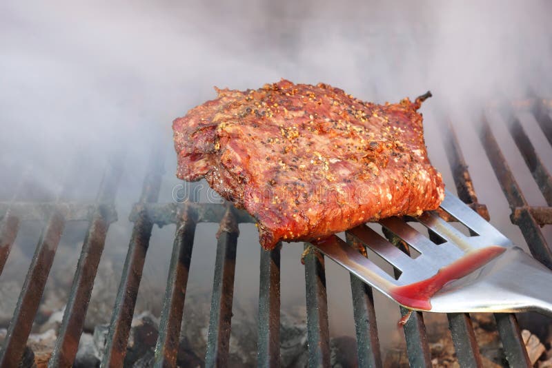 Spatula with Grilled Beef Steak Stock Image - Image of beefsteak ...