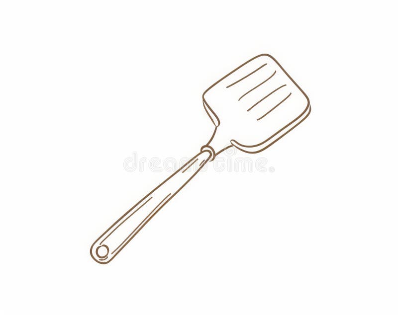 Spatula Outline Modern Illustration. Editable Stroke. Continuous One ...