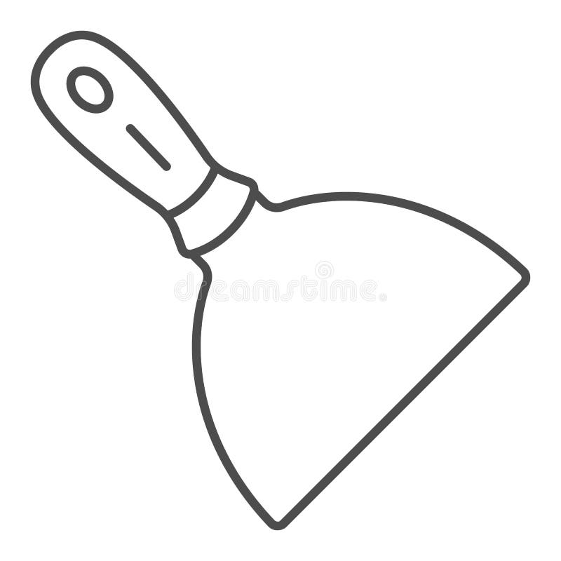 Building Spatula Thin Line Icon. Trowel and Putty Knife or Scraper ...