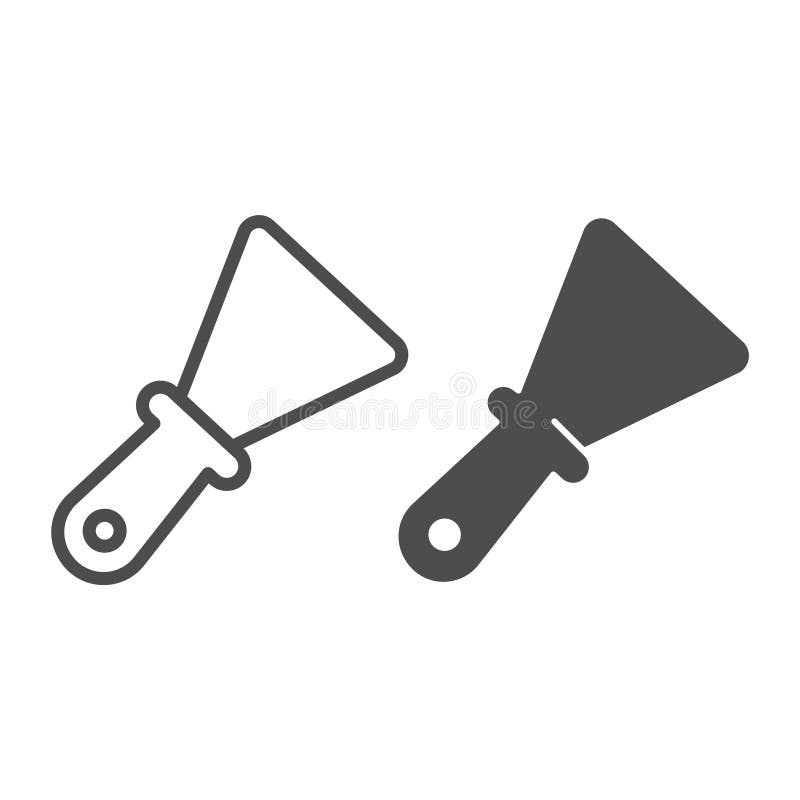 Spatula Tool for Cement or Clay Line and Solid Icon, Construction ...