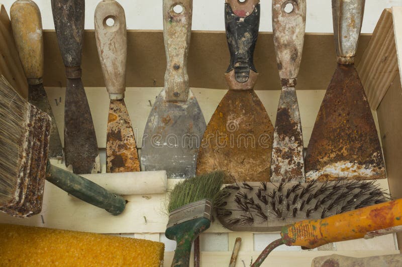 Spatulas stock image. Image of painter, spatula, house - 70678053
