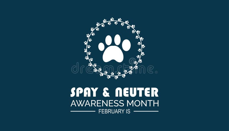 February is Spay and Neuter Awareness Month. Stock Vector ...