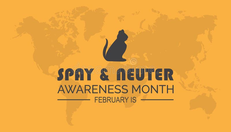 February is Spay and Neuter Awareness Month. Stock Vector ...