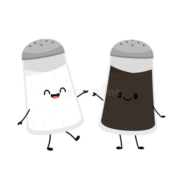 Salt and Pepper Shaker Vector. Cute Cartoon Salt and Pepper Shaker ...