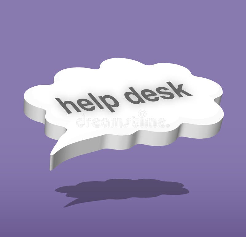 Speach bubble help desk stock illustration. Illustration of clouds ...