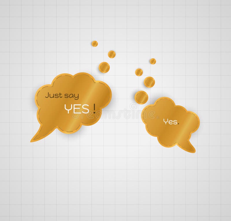 Speak Bubble with Just Say Yes, and Answer Yes Stock Vector ...