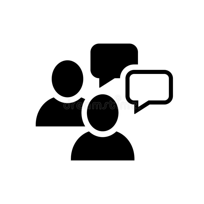 Dialog Icon in Black. Symbol of Dialogue between Two People. Vector ...