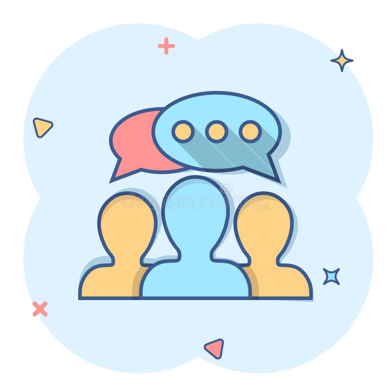Speak Chat Sign Icon in Comic Style. Bubble Dialog Vector Cartoon ...