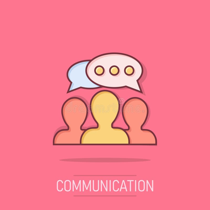 Speak Chat Sign Icon in Comic Style. Bubble Dialog Vector Cartoon ...