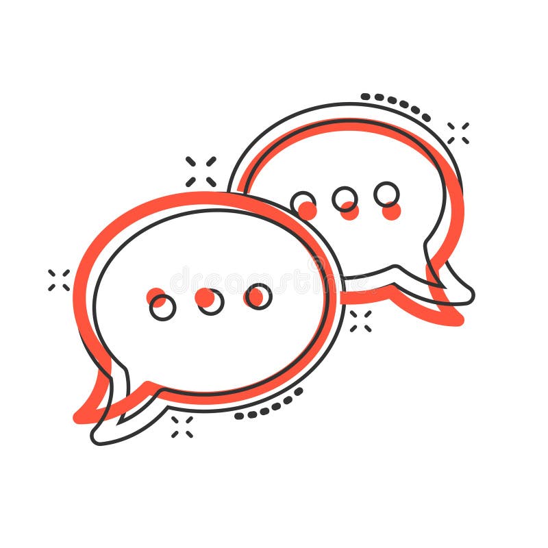 Speak Chat Sign Icon in Comic Style. Speech Bubbles Cartoon Vector ...