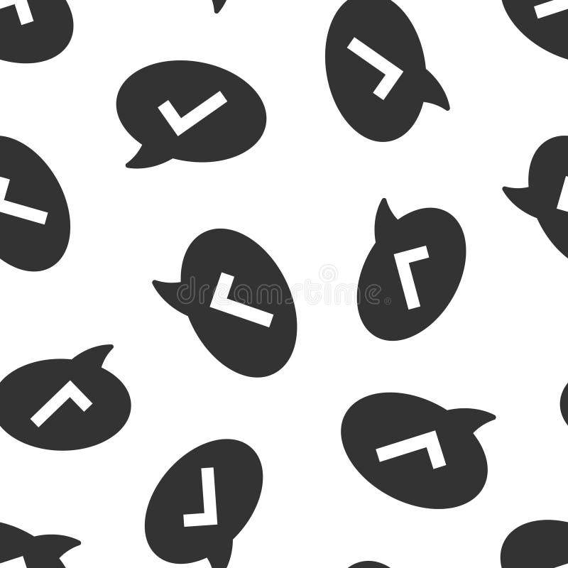 Speak Chat Sign Icon in Flat Style. Speech Bubble with Check Mark ...