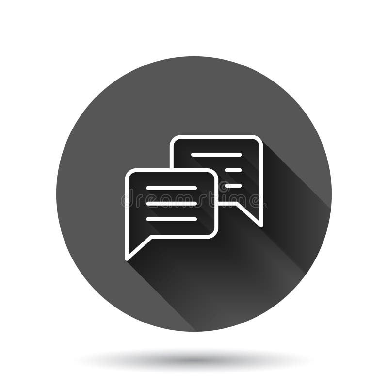 Speak Chat Sign Icon in Flat Style. Speech Bubbles Vector Illustration ...