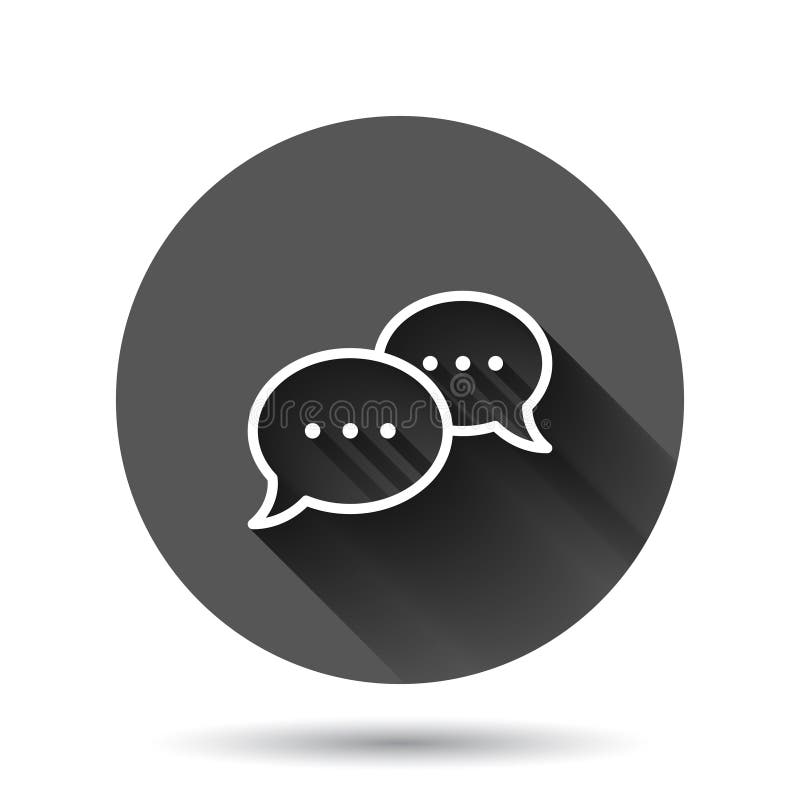 Speak Chat Sign Icon in Flat Style. Speech Bubbles Vector Illustration ...