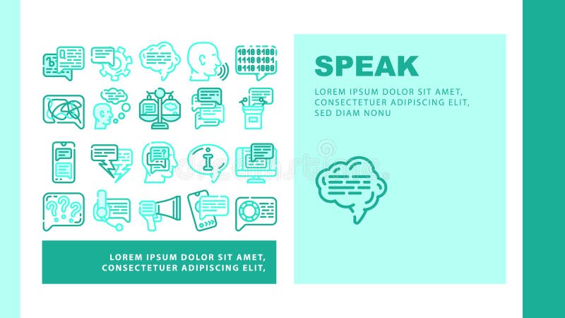Speak Conversation and Discussion Landing Header Vector Stock Vector ...