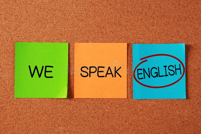 We Speak English stock photo. Image of language, education - 68292464