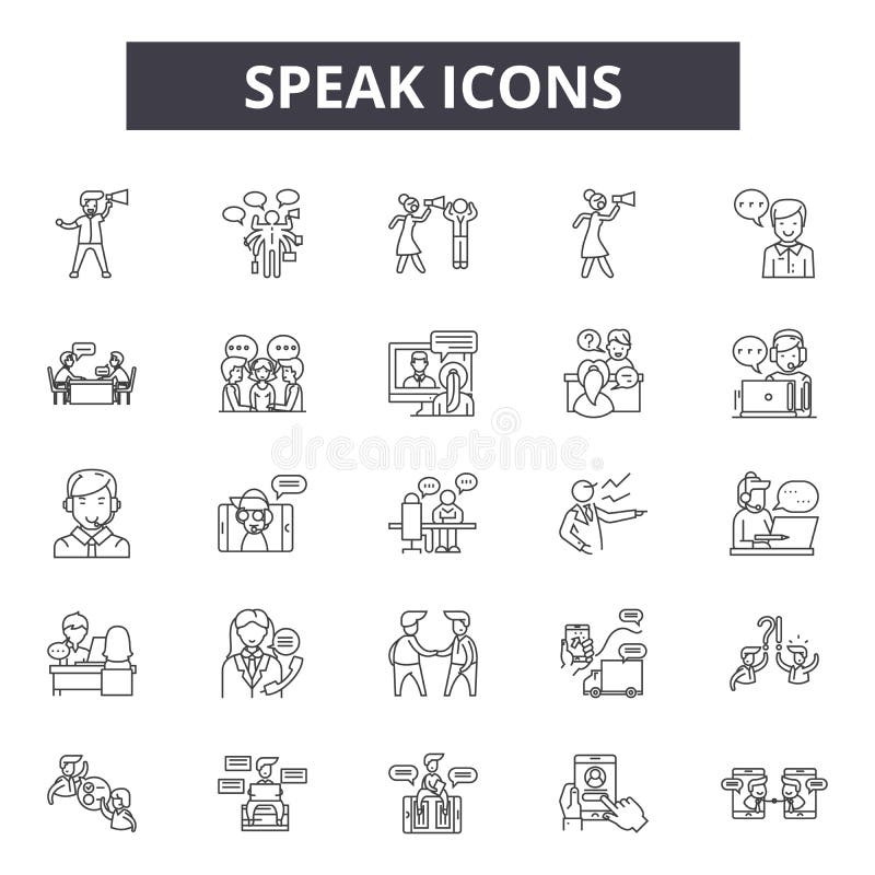 Speak Out Outline Icon Collection. Loud Opinion Vector Illustration ...