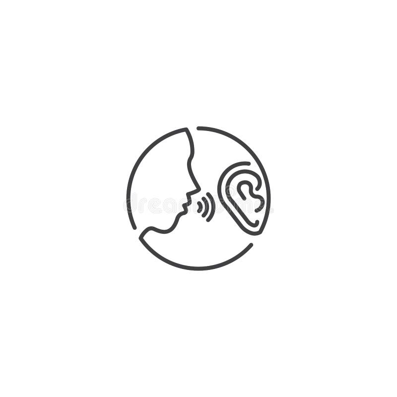 Speak and Listen, Whisper, Gossip, Listener. Vector Icon Template Stock ...