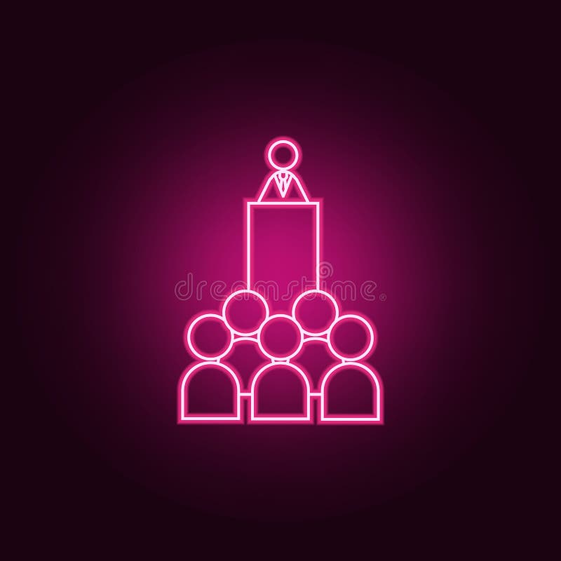 Speak To Colleagues Neon Icon. Elements of Team Work Set Stock ...