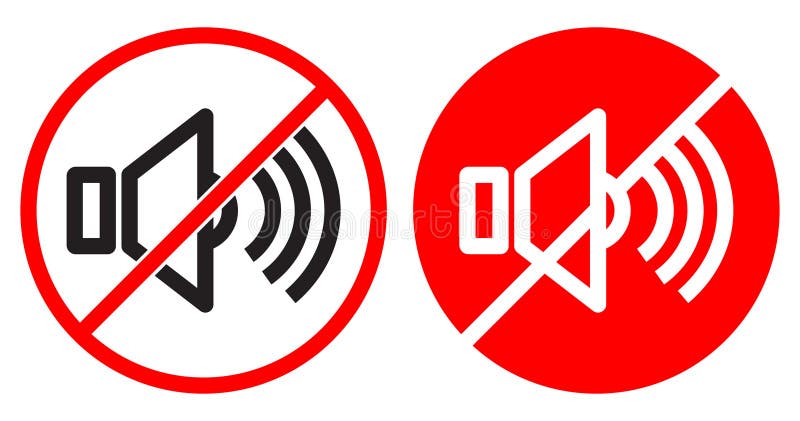 No Sound Sign, Mute Microphone Button, Turn Sound Off Signal Stock ...