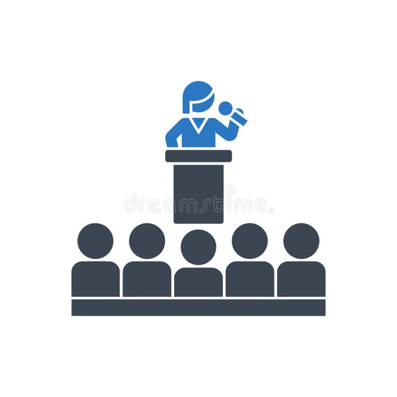 Speaker Addressing Audience Icon Stock Vector - Illustration of ...