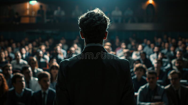 Speaker Addressing a Crowd stock illustration. Illustration of group ...