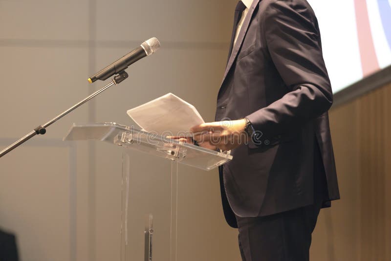 Speaker at Business Conference or Presentation Stock Image - Image of ...